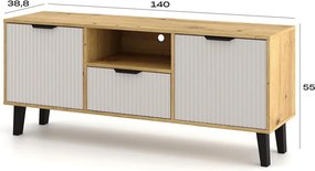 TV stolek Borg Duo 2d1s dub artisan / kašmír