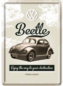 Postershop Plechová pohlednice - VW Beetle (Enjoy the Way to Yors Destination)