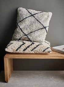 HK living Bavlněný polštář Zigzag Cushion 40 x 60 cm, krémová barva, textil