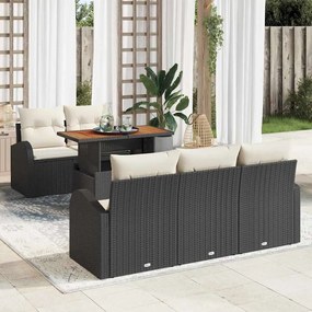 Sada zahradních pohovek 6 ks Černá a krémová 3349522