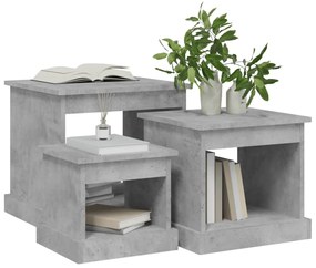 Konferenční stolky 3 ks betonově šedé kompozitní dřevo - Default Title