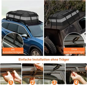 Costway Střešní box 420 l pro auto s kombinovaným zámkem a 6 dveřními háky