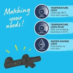 Grohe QuickFix Precision Start - Termostatická vanová baterie matná če