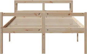 Postel s čelem pro seniory 160 x 200 cm masivní borovice 3305869