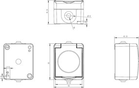 Solight zásuvka do vlhka IP54, šedá