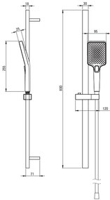 Deante Anemon, sprchový sloup se 4-funkční ruční sprchovou hlavicí, černá matná, DEA-NBZ_N51K