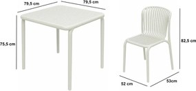 FERNE Zahradní sestava nábytku 5v1 BRENE - Bílá