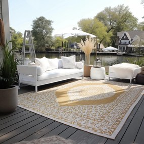 Okrově žluto-krémový venkovní koberec 120x170 cm Gemini – Elle Decoration