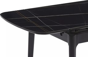 Jídelní rozkládací stůl Sento 120/180 cm keramika černý mramor/černý