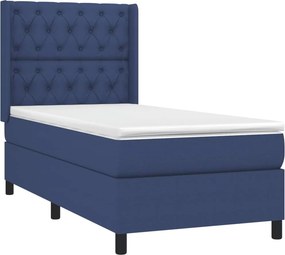 Box spring postel s matrací a LED modrá 80 x 200 cm textil 3138515