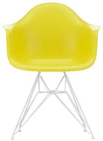Eames Plastic Armchair DAR bíle lakovaná žlutá černé na koberec Vitra