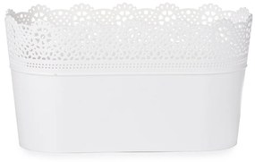 PROSPERPLAST LACE truhlík s krajkou 28,5 x 13,5 cm, bílá DLAC285