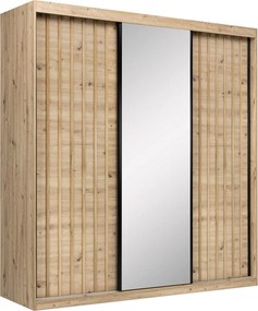 XXXLutz ŠATNÍ SKŘÍŇ S POSUVNÝMI DVEŘM, dub artisan, 200/215/59,5 cm P & B - Šatní skříně - 000885001518