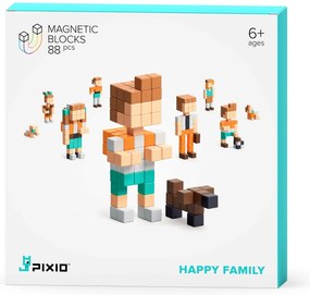 PIXIO magnetická stavebnice - Happy Family - 88 ks