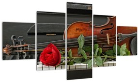 Obraz - Vzpomínka na hudebníka (125x70 cm)