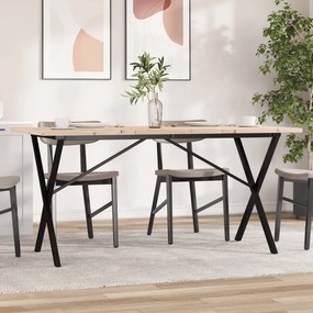 Jídelní stůl s X rámem 160 x 80 x 75,5 cm borové dřevo a ocel 3282765