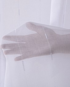 Záclona na řasící pásce Wave barva bílá látka poloprůhledná, pletený vzor, vzorované
