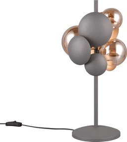 Stolní lampa se skleněným stínidlem v šedo-zlaté barvě (výška 50 cm) Bubble – Trio Select