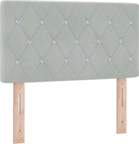 Postel s boxspringem s matrací Světle šedá 80 x 200 cm samet 3339068