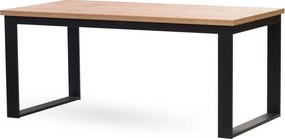 Stima Jídelní stůl 970 dub wotan/černý kov | Délka stolu: 140,Šíře stolu: 80,Odstín: bílá,Rozklad: S rozkladem + 40 cm