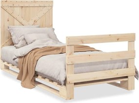Rám postele s čelem 90 x 200 cm masivní borové dřevo 3281574