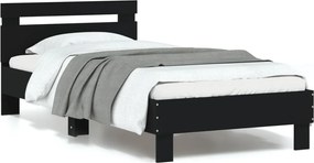 vidaXL Rám postele s čelem a LED osvětlením 90 x 190 cm [838745] Barva: hnědý dub