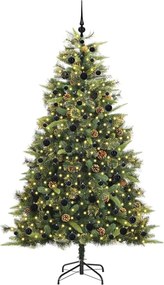 Umělý sklopný vánoční stromeček s kužely Zelená 210 cm 3395099