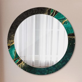 Kulaté zrcadlo tištěný rám Mramorová zelená fi 70 cm