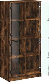 Highboard s dvířky kouřový dub 68x37x142 cm kompozitní dřevo 3295861
