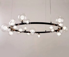 Toolight - závěsné svítidlo skleněné koule 15xG9 40W APP906-15CP, černá, OSW-04034
