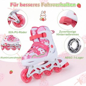 Costway Inline brusle Dětské 4 Nastavitelné velikosti Inline brusle se svítícími