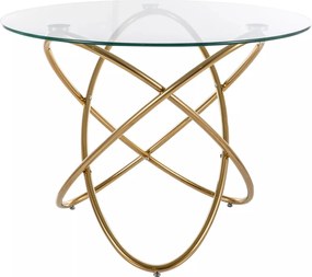Jídelní stůl Orbit 100 cm čirý/zlatý