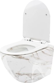 Rea Carlos Slim Lava Shiny, závěsná WC mísa Rimless 49,5x37x35,5 cm, imitace kamene, REA-C0536