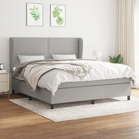 Box spring postel s matrací světle šedá 180 x 200 cm textil 3127901