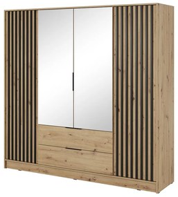 Šatní skříň NELLY 4D se zrcadlem | 206 cm | artisan