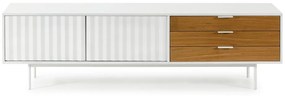 TV stolek v dekoru dubu v bílo-přírodní barvě 180x52 cm Sierra – Teulat