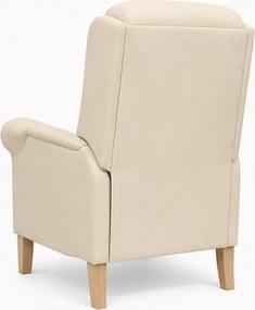 křeslo relaxační, odpočinkové, ušák, dřevo/textil, 101x95x75 cm, přírodní/krémová, Dekorino KR20260040