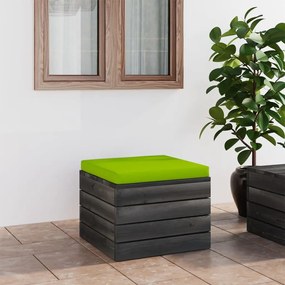 vidaXL Zahradní taburet z palet s poduškou borové dřevo [3061705] Barva: Jasně zelená