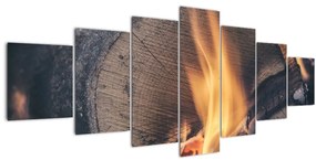 Obraz hořícího dřeva (210x100 cm)