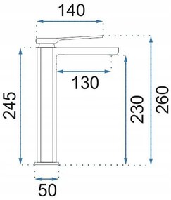 Rea CREEK umyvadlová baterie vysoká, černá REA-B8404 - Rea