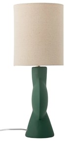 Stolní lampa s textilním stínidlem v tmavě zeleno-přírodní barvě (výška 55 cm) Sergio – Bloomingville