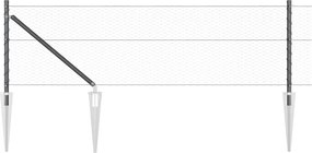Hexagonální plot s podpěrou 50 x 0,6 m Ocel potažená PVC Šedá 3353264