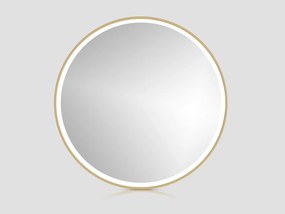 In-Design Zrcadlo RoundLine premium - zlatý matný rám, s LED osvětlením Vypínač: Bez vypínače, Průměr zrcadla (mm): 600