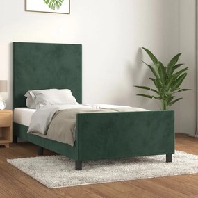 Rám postele bez matrace tmavě zelená 90 x 200 cm samet 3125614