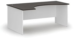 Ergonomický kancelářský pracovní stůl PRIMO WHITE, 1800 x 1200 mm, levý, bílá/wenge