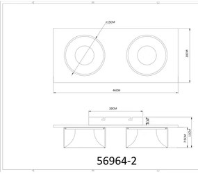 Globo 56964-2 - LED Stropní svítidlo RAYMOND LED/24W/230V 3000K 46x20 cm mosaz