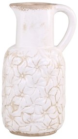 Krémový keramický džbán s květy Colmar -  16*14*30cm