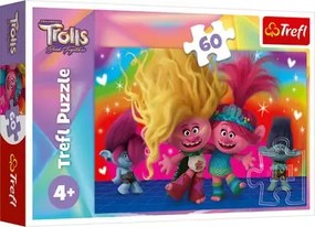 Trefl - Puzzle - Trollové 3: Přátelští Trollové / 60 dílků / 33 x 22 c