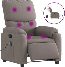Elektrické masážní polohovací křeslo taupe textil 3204820
