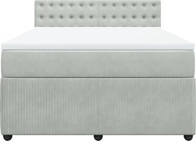 Box spring postel s matrací světle šedá 140x200 cm samet 3287770